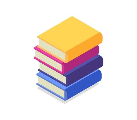 배경에 아이소메트릭 책 프리미엄 벡터
