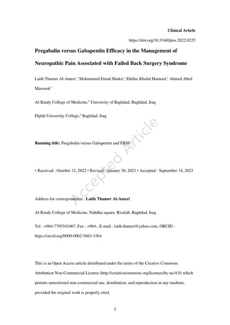 Pdf Pregabalin Versus Gabapentin Efficacy In The Management Of