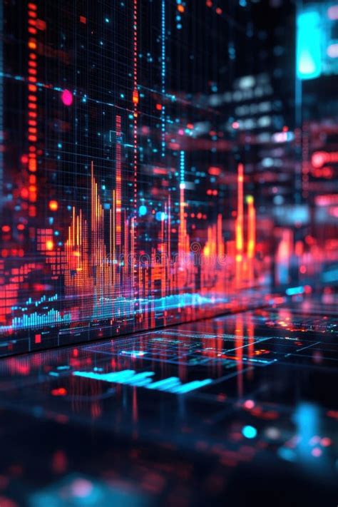 Data Visualization A Visual Display Of Data Featuring A Table And A Stereoscopic Chart On A