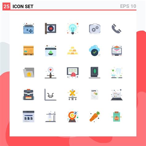 Stock Vector Icon Pack Of 25 Line Signs And Symbols For Interface Work Idea Progress Case