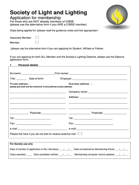 Fillable Online Cibse Society Of Light And Lighting CIBSE Chartered Institution Cibse