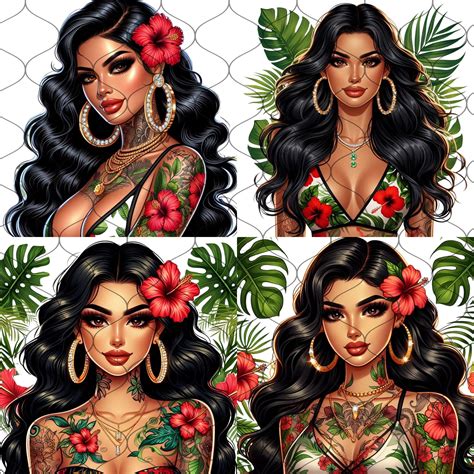 Inked Latina Summer Goddess 20 Png Inked Girl Png Tattooed Girl