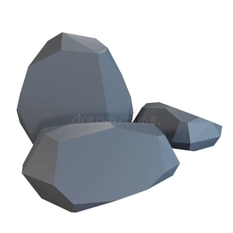 Cute Stone 3d Render Icon Illustration Stock Illustration Illustration Of Rock Grey 258488200