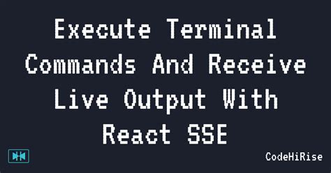 Execute Terminal Commands And Receive Live Output With Reactsse