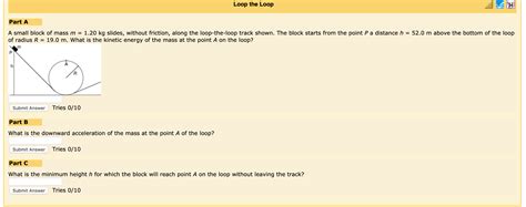 Solved Loop The Loop Part A A Small Block Of Mass M 120
