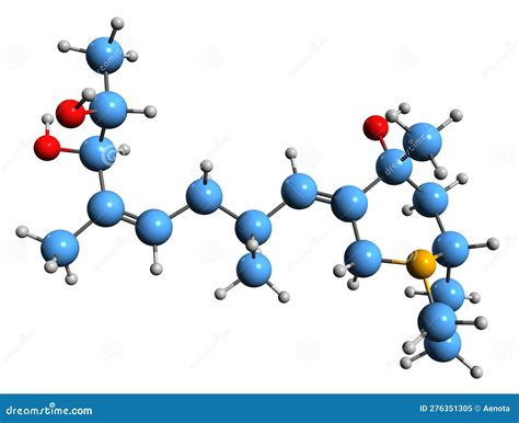 3d Image Of Pumiliotoxin Skeletal Formula Stock Illustration