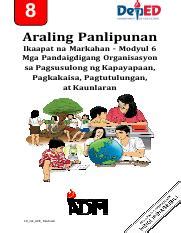 AP Q MODYUL MGA PANDAIGDIGANG ORGANISASYON SA PAGSUSULONG NG KAPAYAPAAN PAGKAKAISA