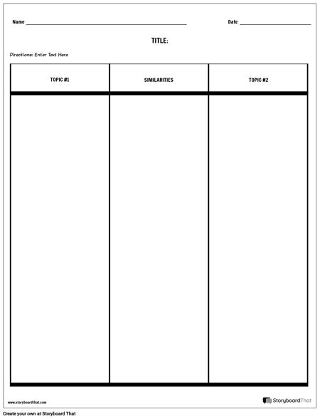 Compare And Contrast Worksheets Compare And Contrast Chart