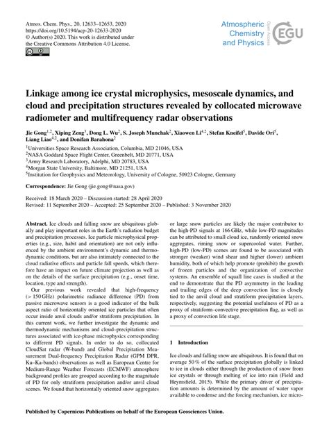 Pdf Linkage Among Ice Crystal Microphysics Mesoscale Dynamics And
