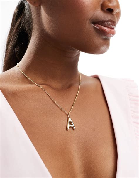 Pieces Bubble Initial A Necklace In Brown Lyst