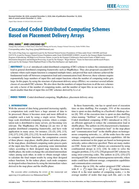 Pdf Cascaded Coded Distributed Computing Schemes Based On Placement Delivery Arrays