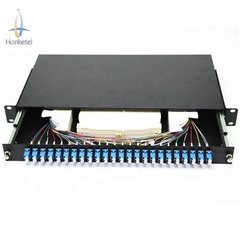 Wall Mounted 24 Port Slidable Type Fiber Terminal Box LC Duplex Adapters With 19 Inch Standard