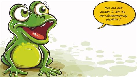 Playful Cartoon Frog With Speech Bubble Handdrawn Style Vector