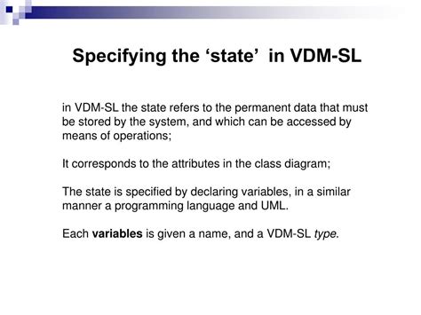 Ppt An Introduction To Specification In Vdm Sl Powerpoint Presentation Id 5339805