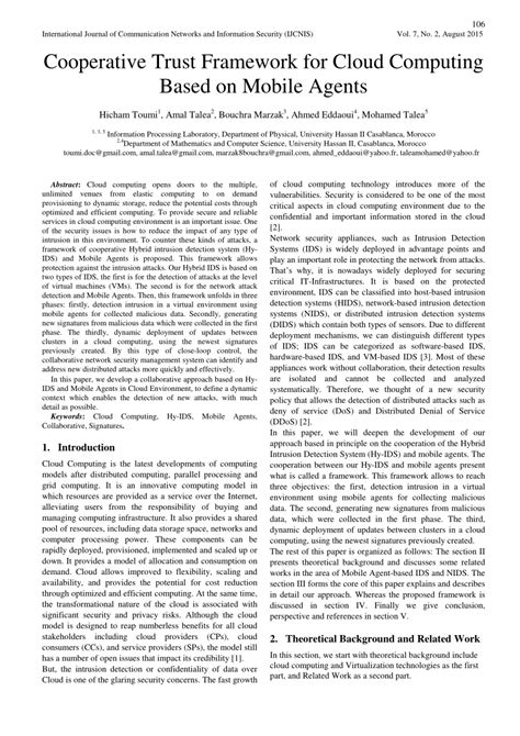 Pdf Cooperative Intrusion Detection System Framework Using Mobile