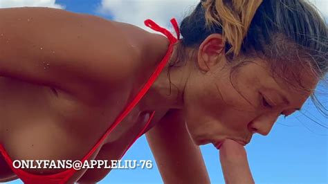 Microbikini Slut Wife Sucks And Takes Huge Facial At The Beach Onlyfans