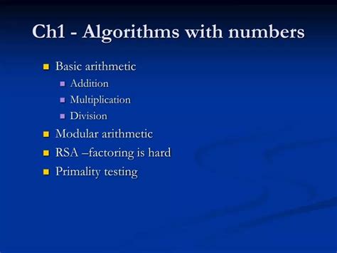 Ppt Ch1 Algorithms With Numbers Powerpoint Presentation Free Download Id5465801