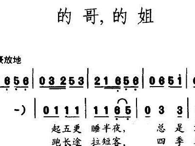 的哥 的姐 歌谱 简谱