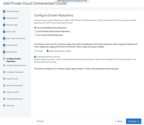 installing cloudera data services on premises using cloudera embedded
