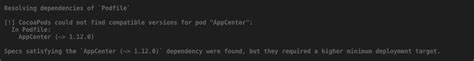 Appcenter Requires A Higher Minimum Deployment Target · Issue 76 · Microsoftappcenter Sdk