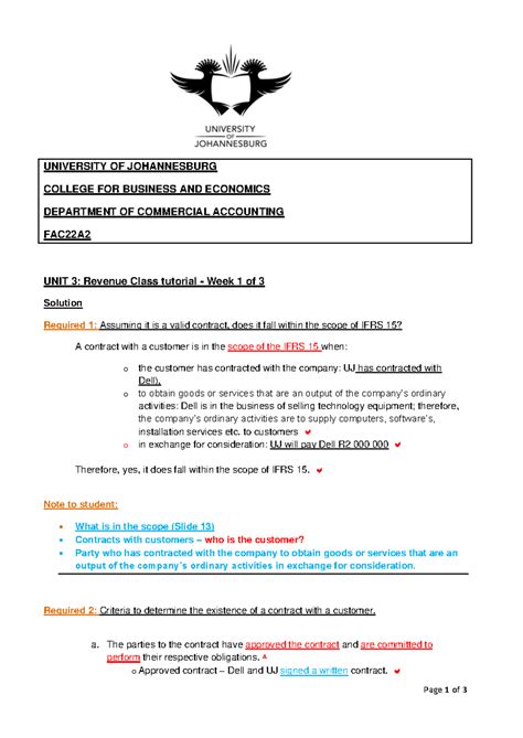 revenue class tutorial solution week 1 of 3 2024 final to tutors