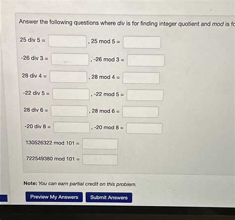 Solved Answer The Following Questions Where Div Is For