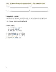 Physics 2207 Homework 7 8 Practice Problems And Solutions Course Hero