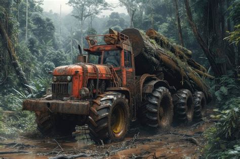 Premium Photo Stacked Wooden Logs