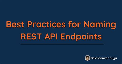Best Practices For Naming Rest Api Endpoints