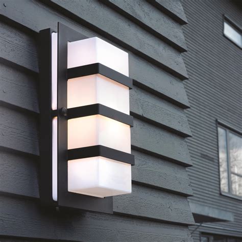 Norlys Boden Ip54 Wall Light In Black With Opal Glass Dusk Lights