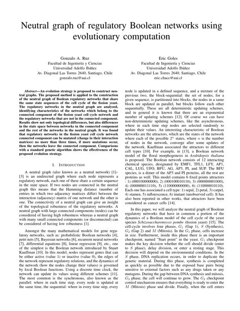 pdf neutral graph of regulatory boolean networks using evolutionary computation