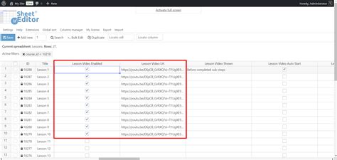 LearnDash LMS How To Bulk Edit Lessons In A Spreadsheet WP Sheet Editor