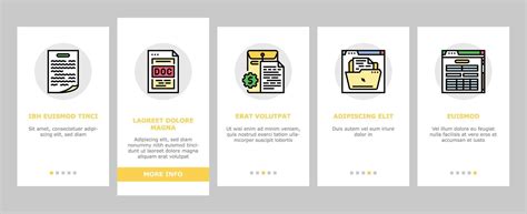 Document Paper File Business Page Onboarding Icons Set Vector 21164038