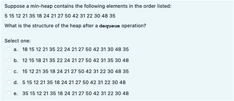 Solved What Is The Structure Of The Heap After A Dequeue