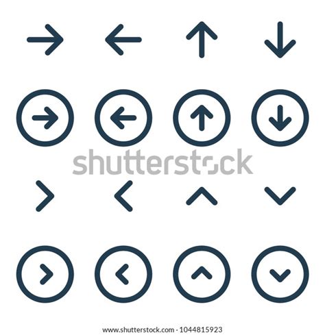 Arrow Ui Line Icon Set Vector Stock Vector Royalty Free Shutterstock
