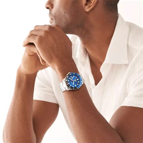 Reloj Fossil Blue Gmt De Acero Inoxidable Fossil