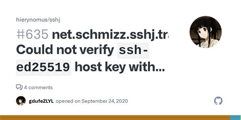 Netschmizzsshjtransporttransportexception Could Not Verify `ssh Ed25519` Host Key With