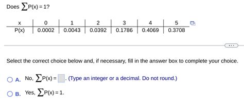 Solved Does P X Select The Correct Choice Below And Chegg Com