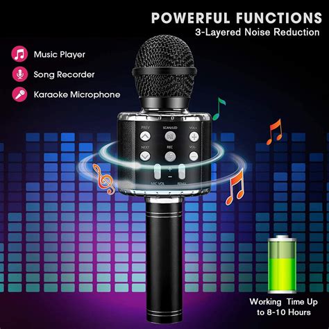 Ws858l Portable Bluetooth Karaoke Microphone Led S Grandado