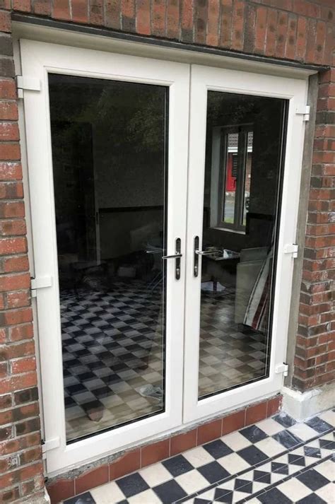 White Aluminum Glass Hinged Door Height 84 Inch Thickness 13mm