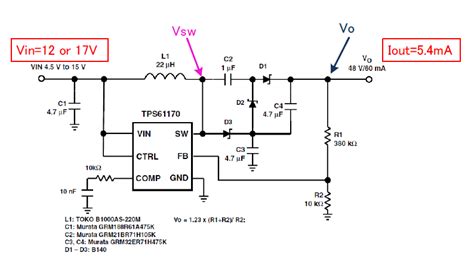 TPS61170 Output Voltage Is Not Stabilized Power Management Forum Power Management TI E2E