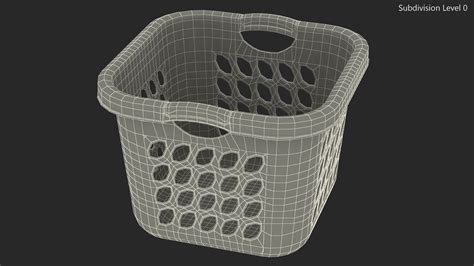플라스틱 세탁 바구니 사각 흰색 3d 모델 19 3ds Blend C4d Fbx Max Ma Lxo Obj