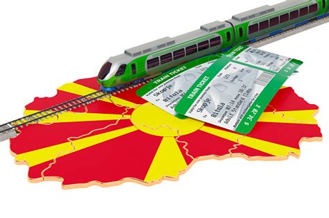 마케도니아 개념에서 기차 여행 흰색 배경에서 격리된 3d 렌더링 3차원 형태에 대한 스톡 사진 및 기타 이미지 3차원 형태