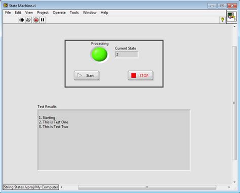 state machine display state data using string indicator using labview ni community