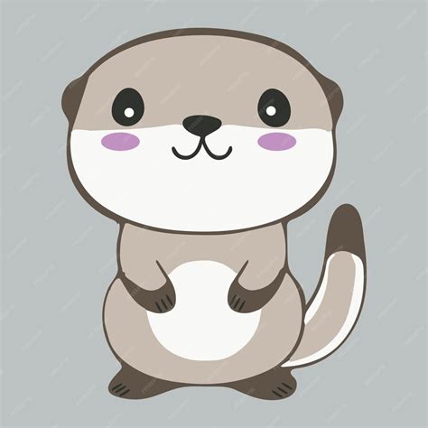Premium Vector Cute Adorable Otter Cartoon Illustration Of A Happy