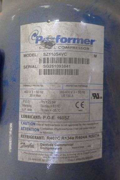 Danfoss Performer Scroll Compressor Yellow Tag Auctions