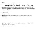Design A Lab Newtons 2nd Law By Mollysmiddles Tpt