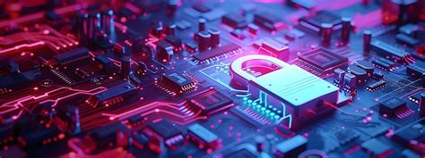 Premium Photo Circuit Board With Padlock