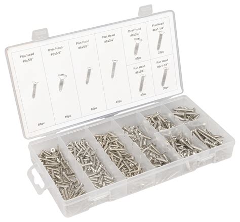 420 Piece Stainless Steel Self Tapping Screw Pack With Organiser Case