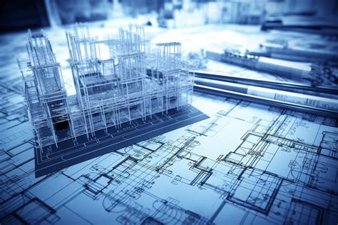 Blueprint Engineering Blueprint Background Premium Ai Generated Image